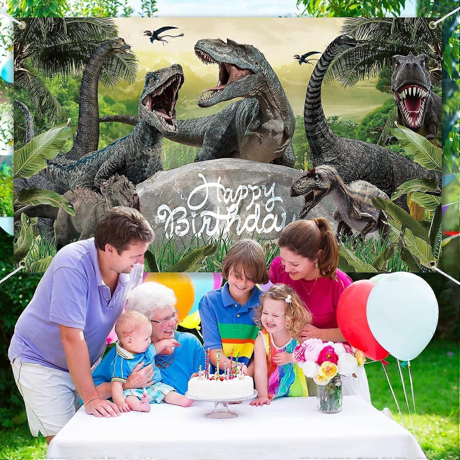 Dinosaurs Birthday Party Decorations Banner Backdrop Safari Jungle ...