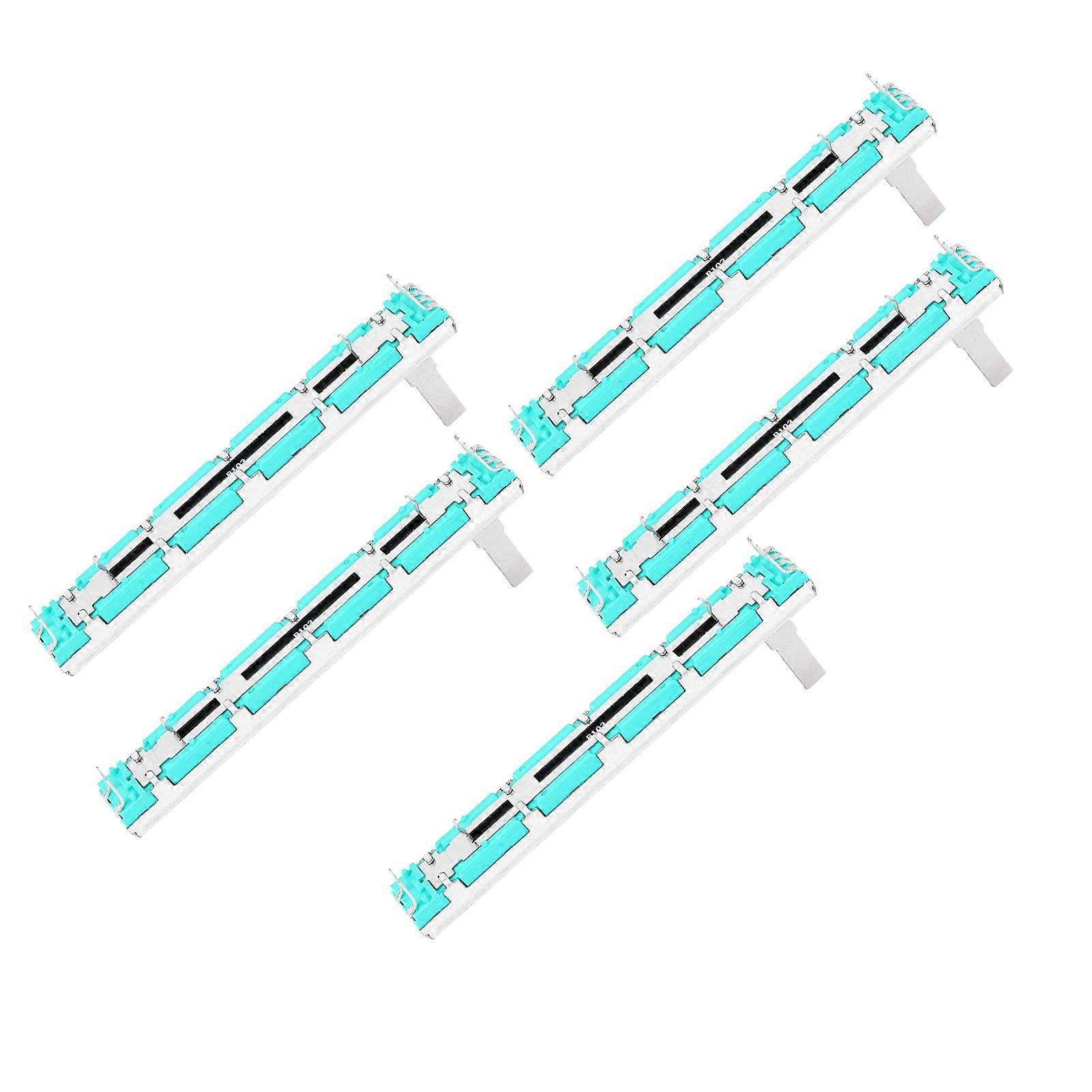 5 Pcs Slide Potentiometer B10K Double Channel Straight Slide Mixer ...