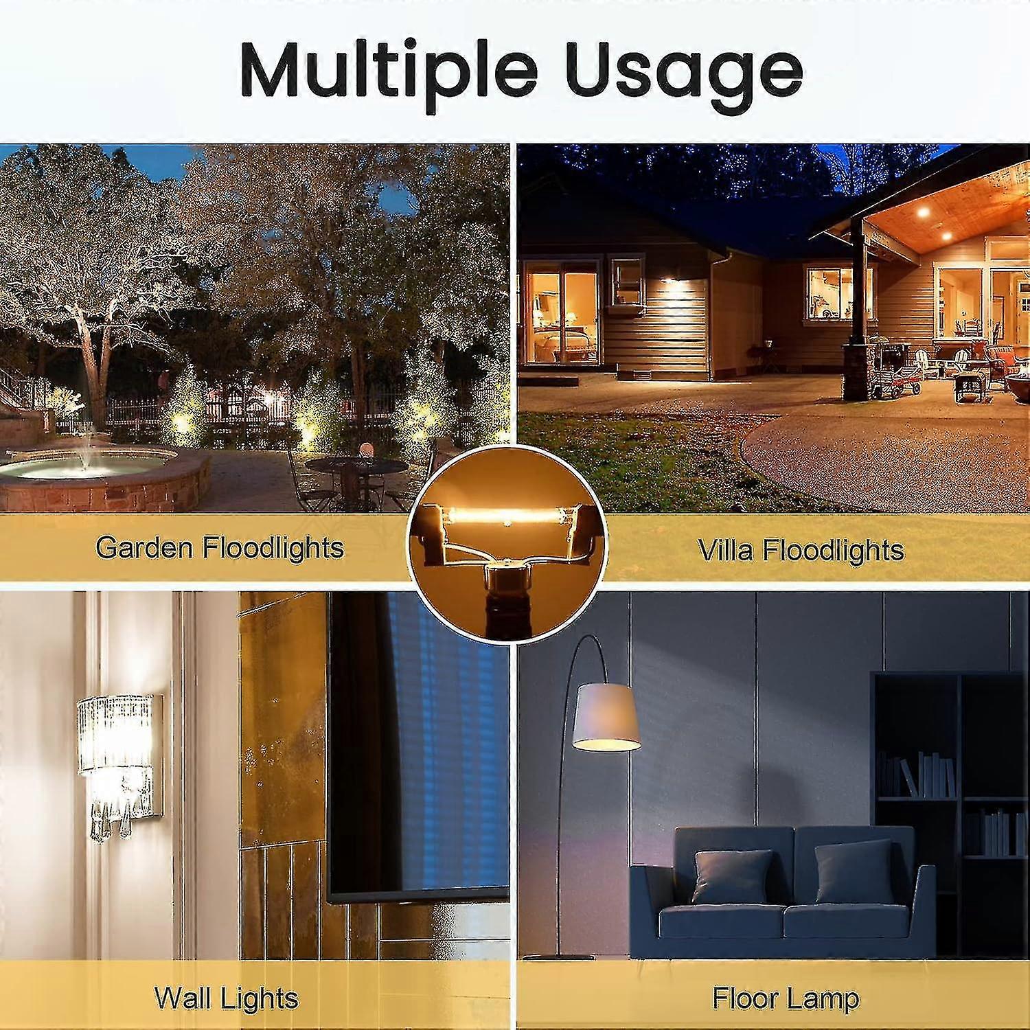 5pcs R7s 118mm 400w Halogen Lamp Pencil Bulb Dimmable Ac 220-240v ...