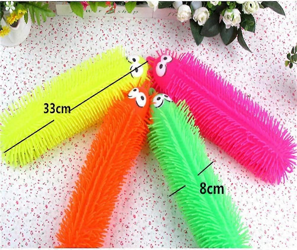 4 Pcs Flashing Light Up Stretchy Caterpillars, Squishy Stress Balls Toy ...