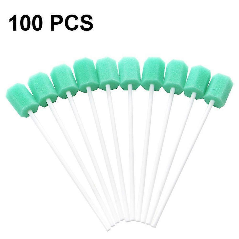 100 Pcs Oral Care Swabs - Tooth Cleaning Mouth Toothette Oral Sponge ...