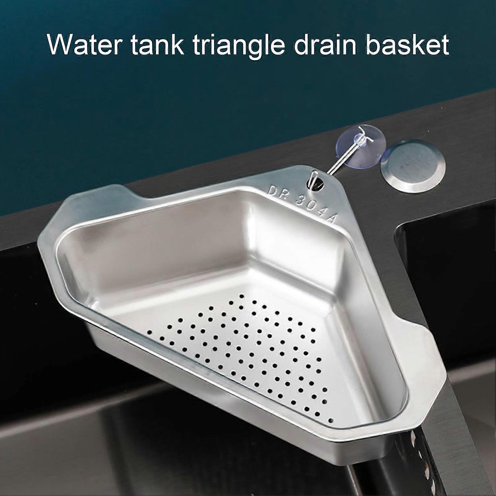 Drain Basket with Hook No Drilling Triangular Food Grade Easy Hanging ...