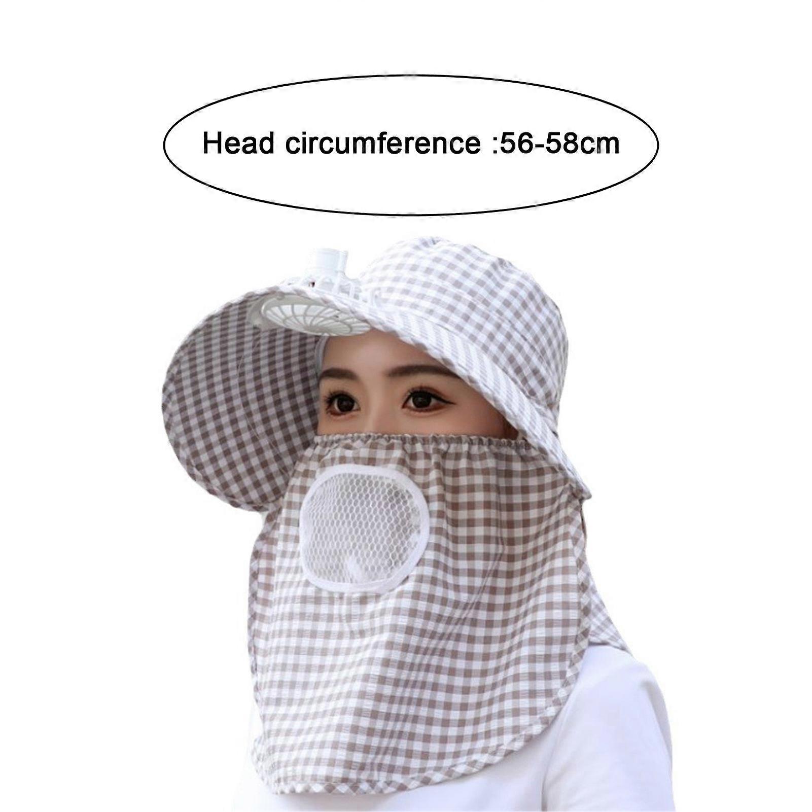 Unisex Sun Hat with Face Front Cover Face Neck Protection USB Three ...