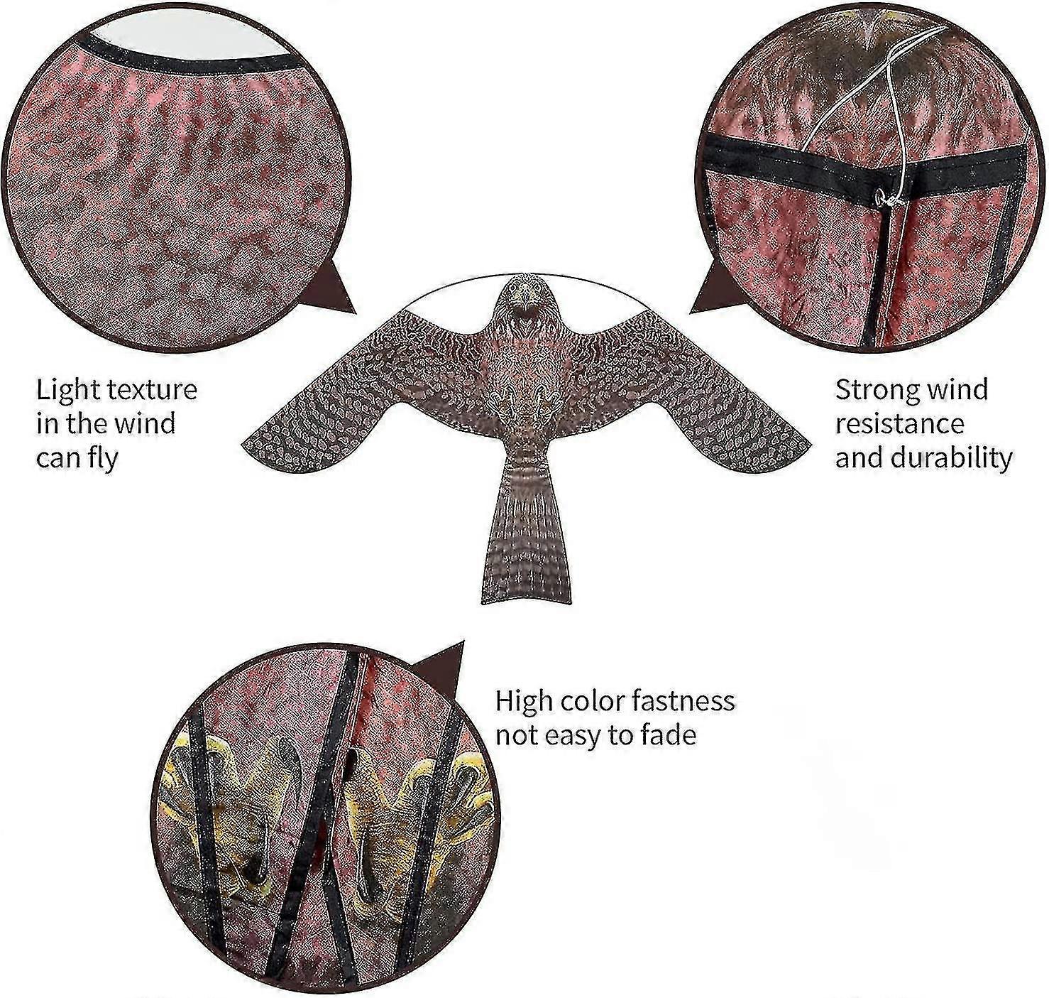 Bird Hawk Flying Kite With Pole Crops Farm Protector Bird Scarer Flying ...