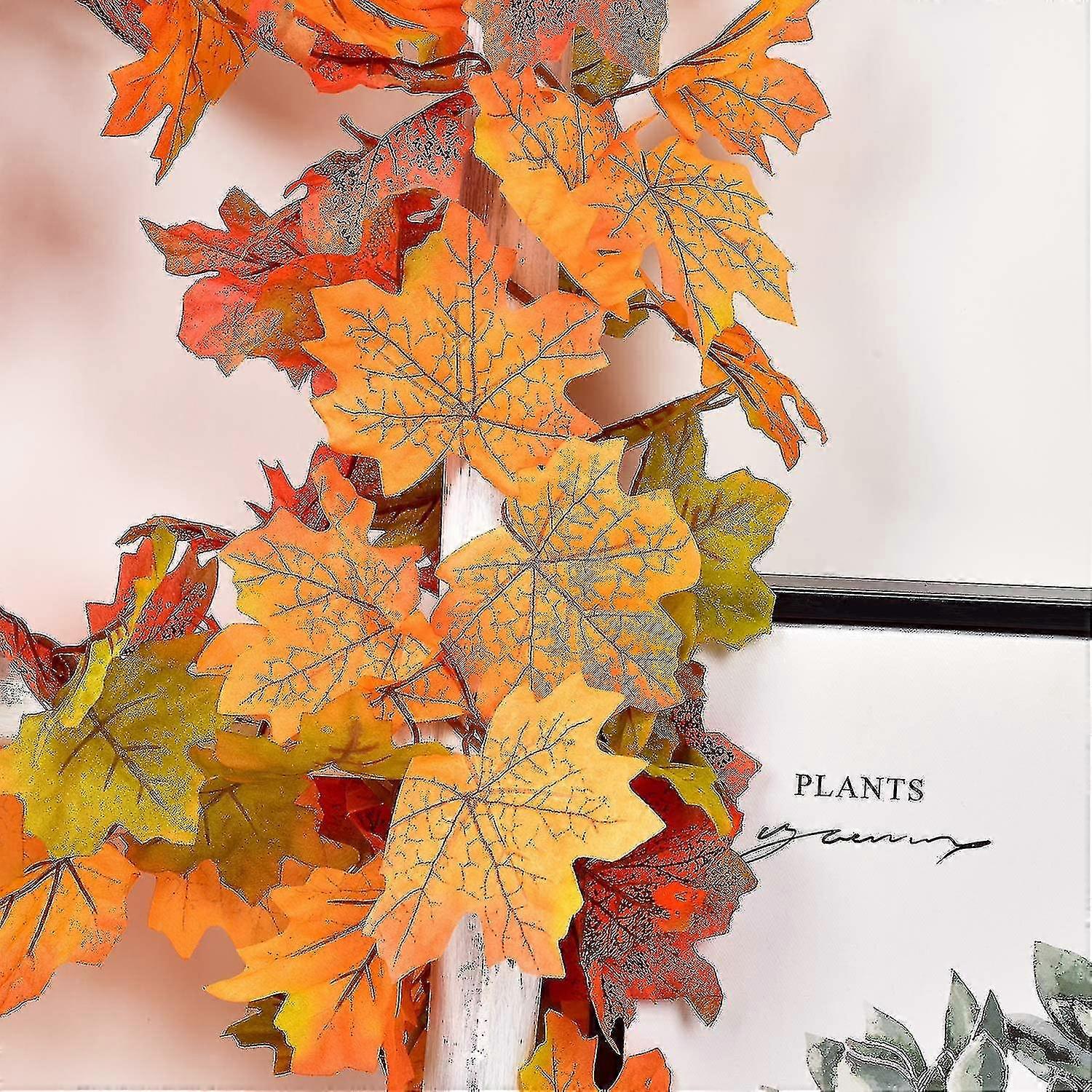 2 Artificial Maple Leaf Garlands, 173cm/each Autumn Leaf Vine Silk ...