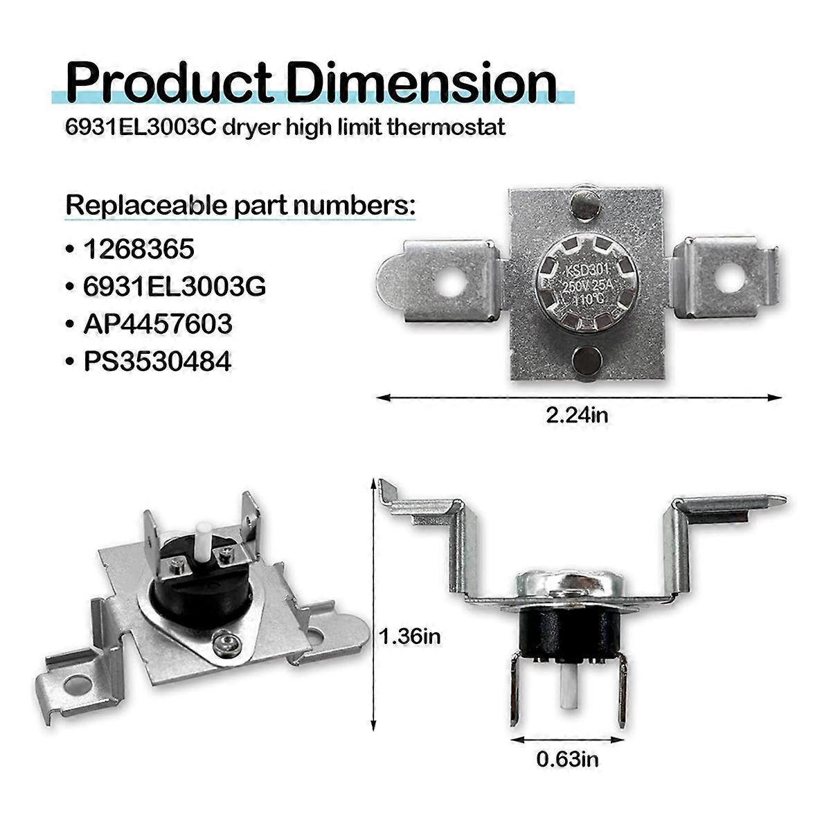 AGM30045804 Dryer Thermistor and Thermostat Kit 6323EL2001B Dryer ...