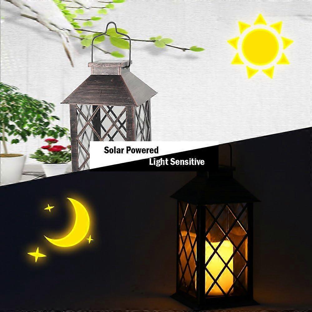 Outdoor Garden Hanging Lanterns, Realistic Candle Shapes Illuminate ...