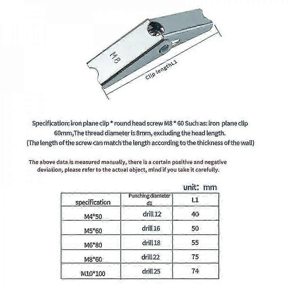 10pcs Metal Spring Toggle Wing Toggle Anchor M4 M5 M6 M8 M10 Plasterboard Hollow Wall Cavity ...