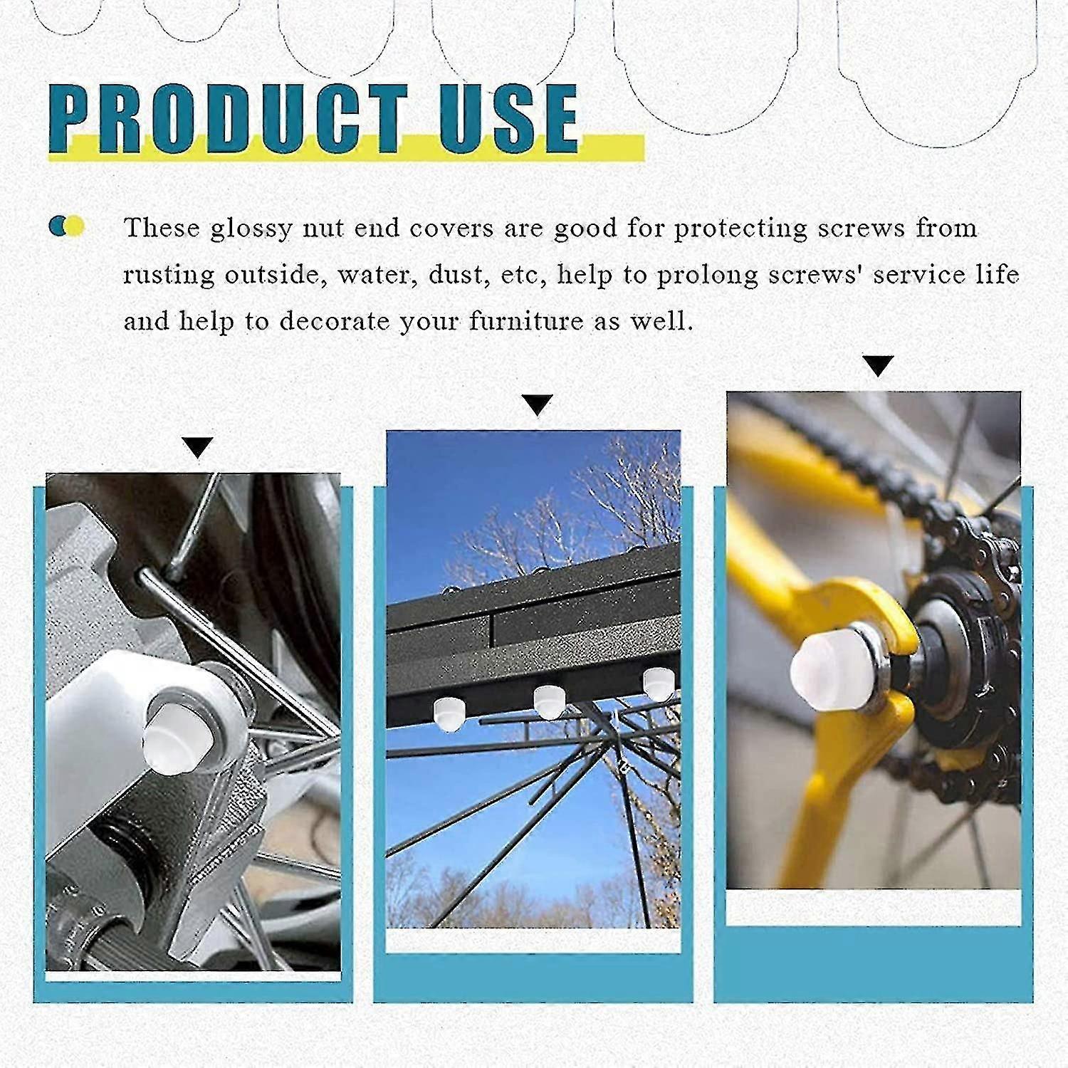 20 Pack M8 Hex Nut Caps White Plastic - Protective Caps For M8 Nuts And ...