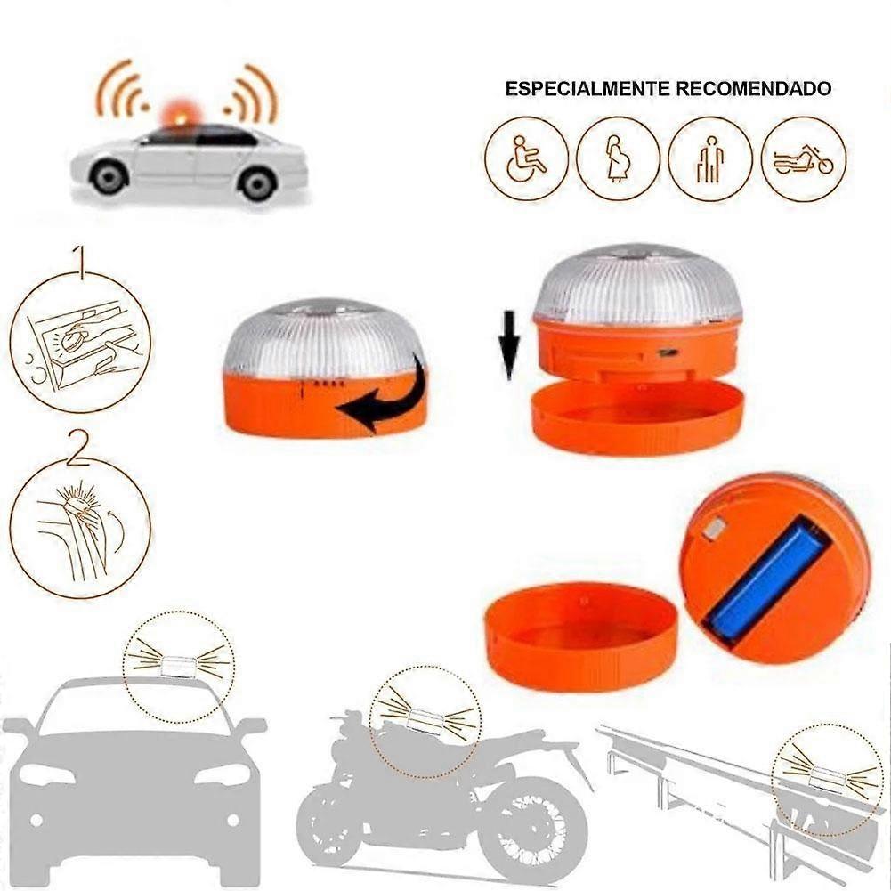 V16 Car Emergency Light USB Rechargable Emergency Beacon Light LED Road ...