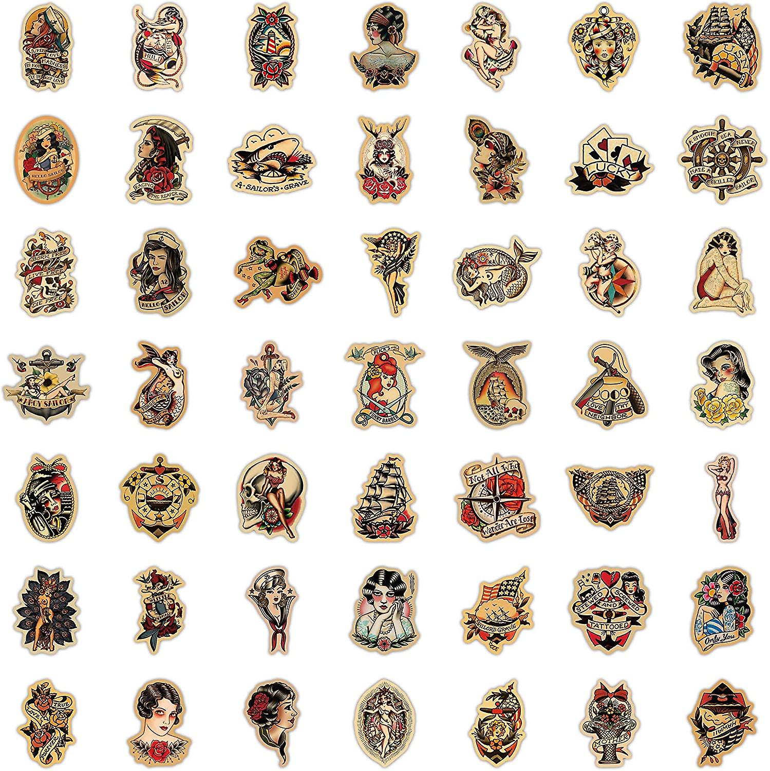 Vintage Aufkleber | 100 Stück | Vintage Sticker Pack für Erwachsene ...