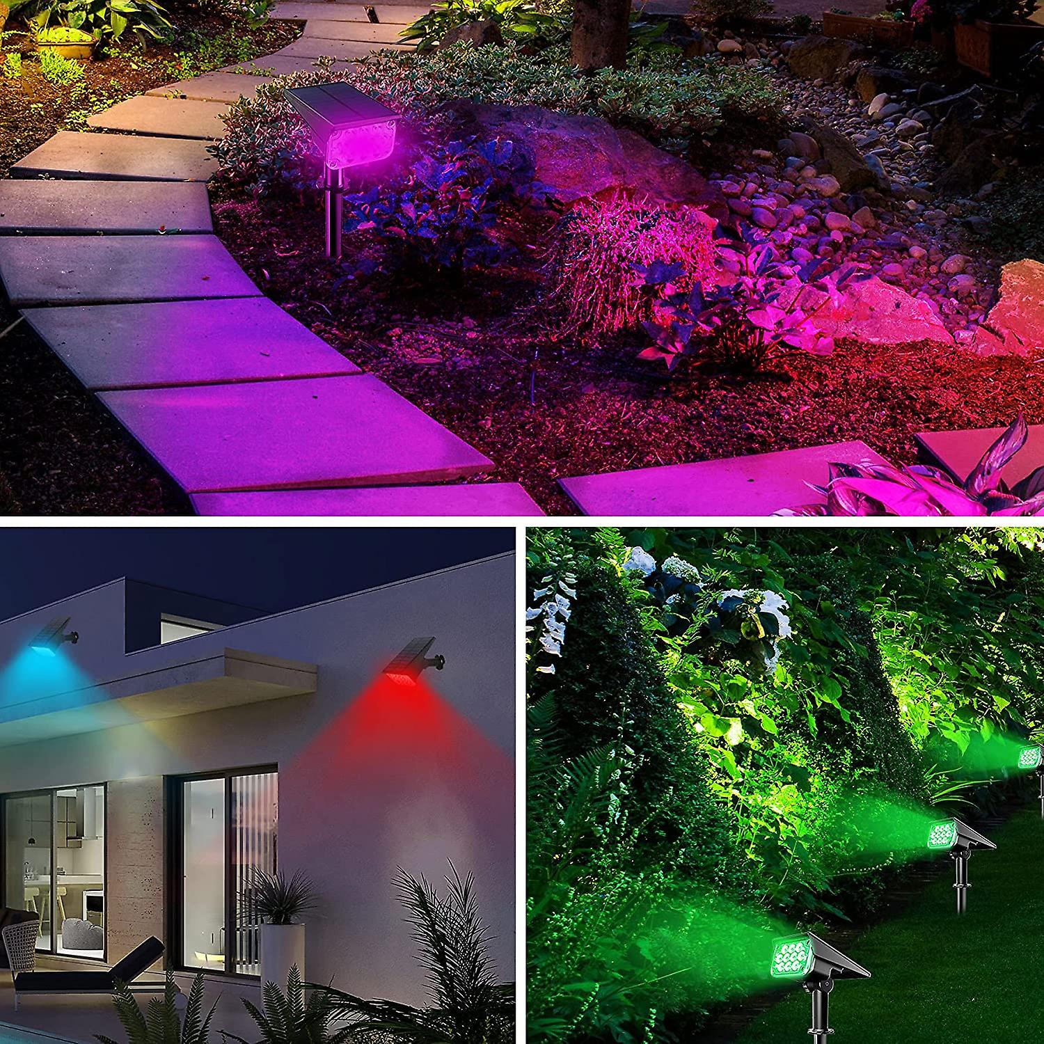 Outdoor Led Solar Spotlight,rgb Solar Garden Light Garden Spotlight ...