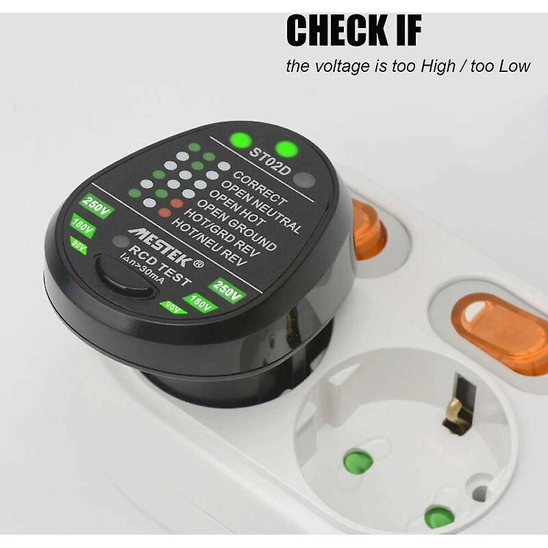 Electrical Socket Tester, 100-240V Advanced RCD Electrical Socket ...