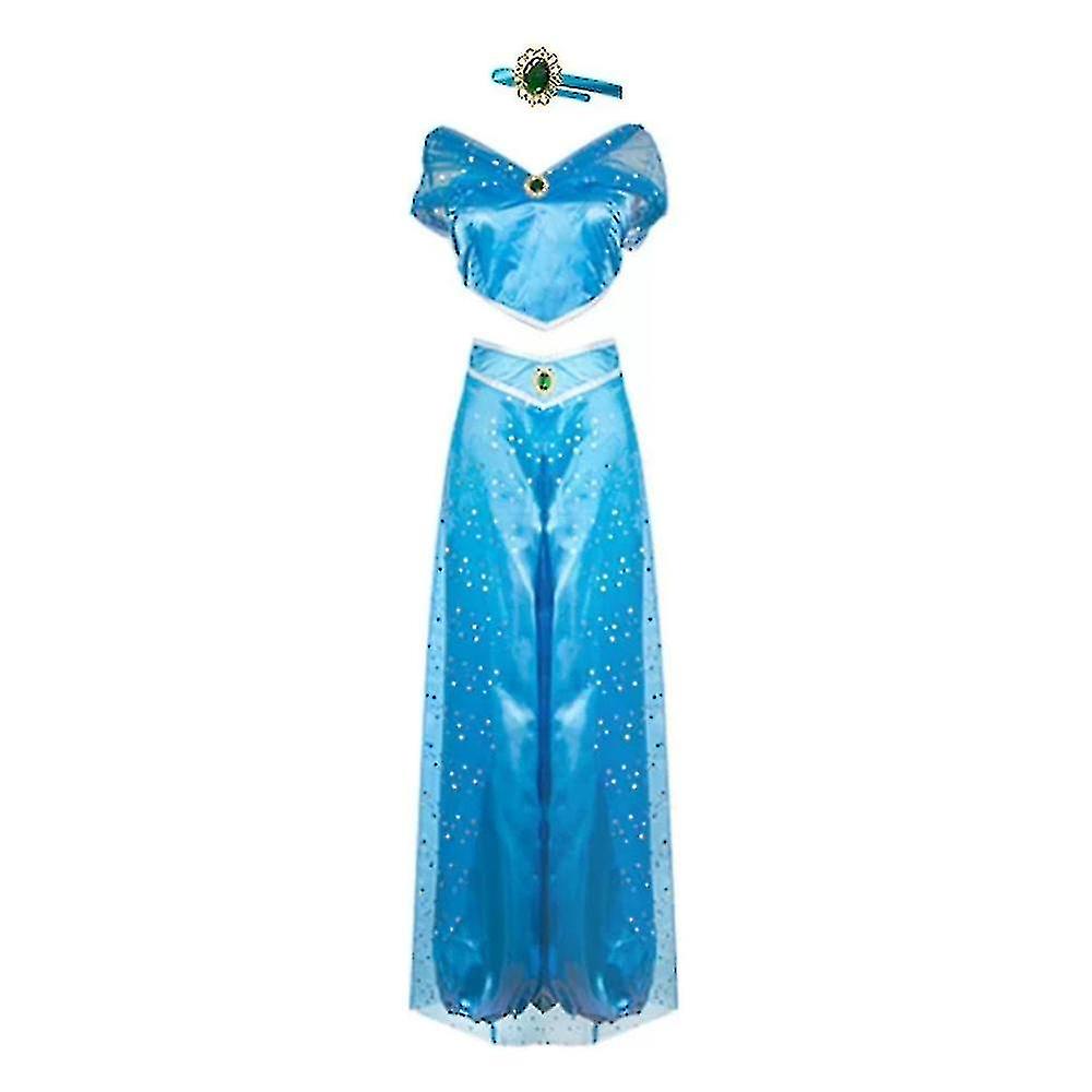 Aladdin Jasmine Princess Costume Dress Up Carnivals Halloween Cosplay ...