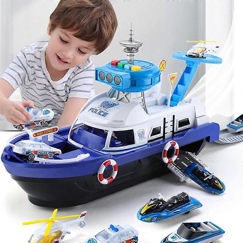 Kids Toys Simulation Track Inertia Boat Diecasts Vehicles Music Story ...