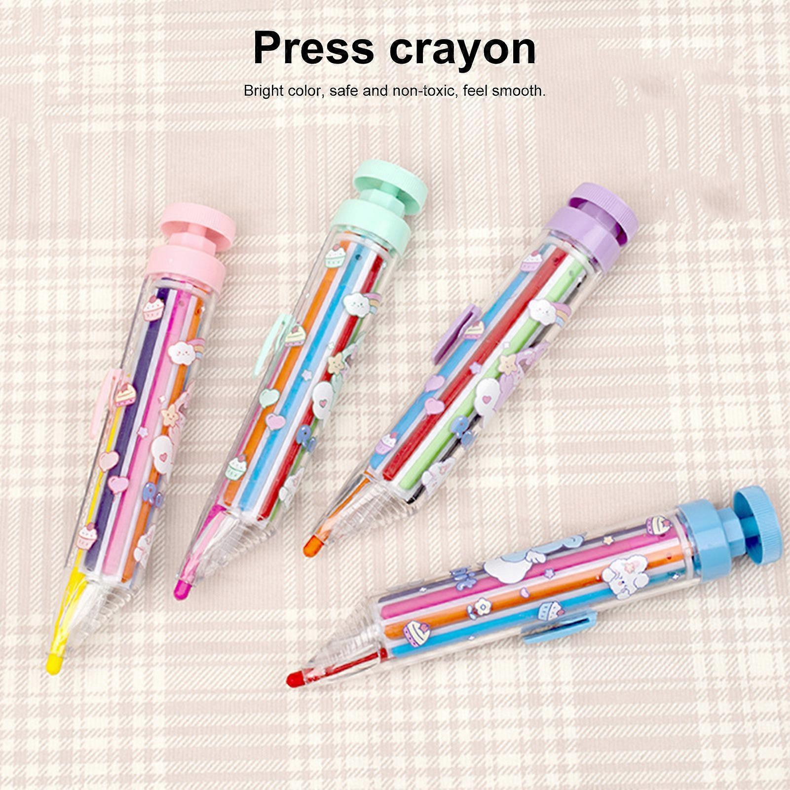 Drawing Pen 8-in-1 Rotate Multi-color Crayons Non-dirty Hand Coloring ...