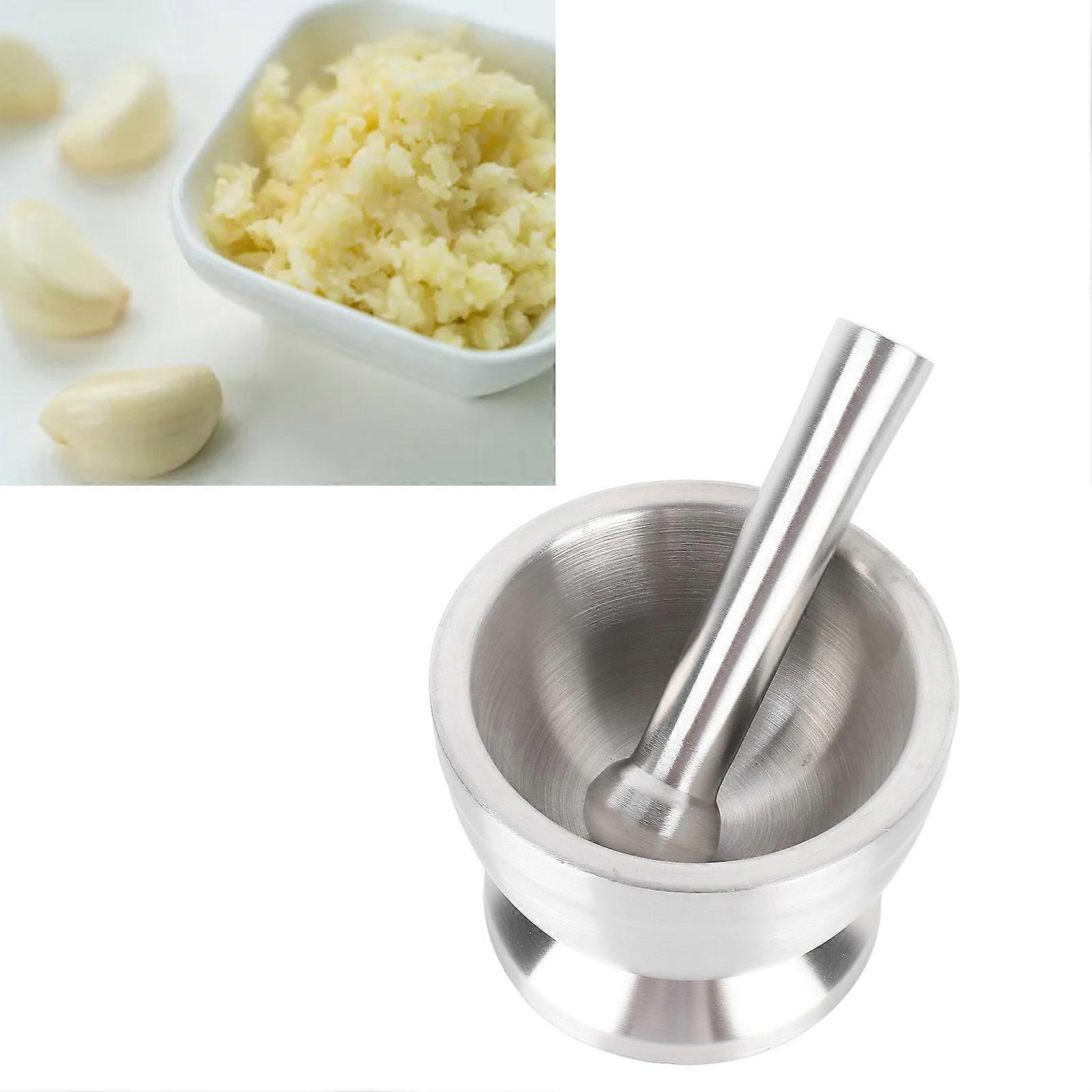 18/8 Stainless Steel Mortar and Pestle with Silicone Lid Skid ...