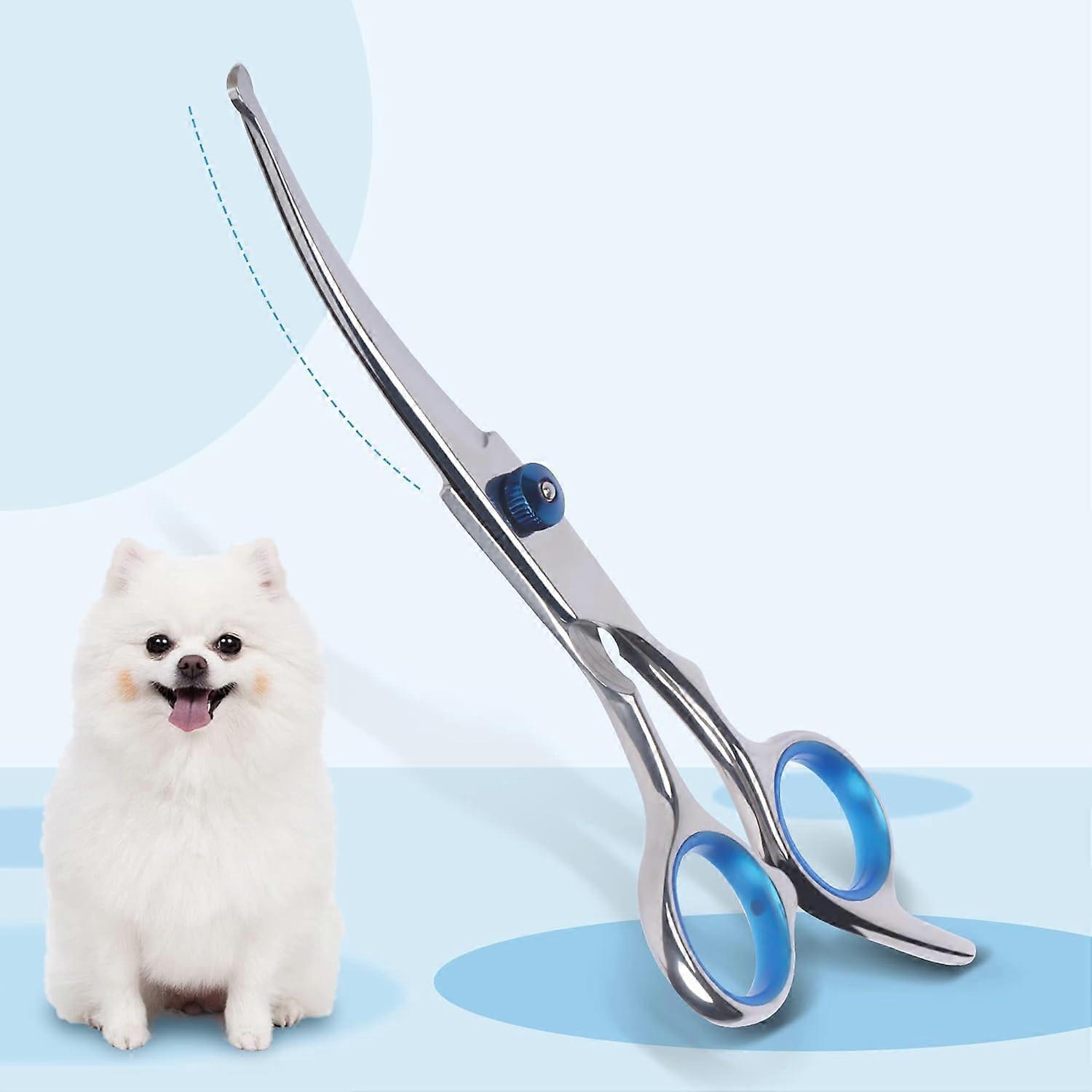 Dog Grooming Scissors, 6" Curved Grooming Scissors for Dog, with Safety ...