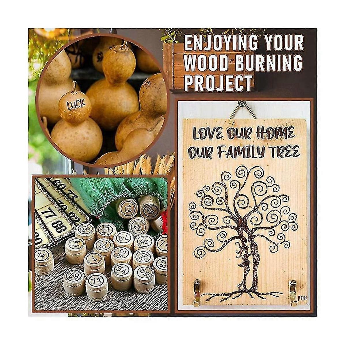 Wood Burning Tool Pen Burning Tips Kit 52 English Letters Carving ...