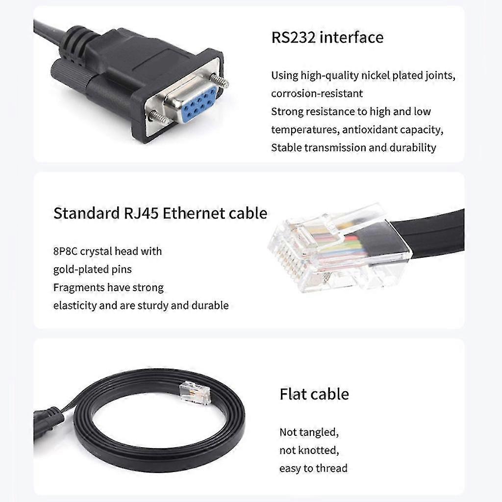 RJ45 to RS232, DB9 9Pin Serial Port Female to RJ45 Female Cat5 Console ...