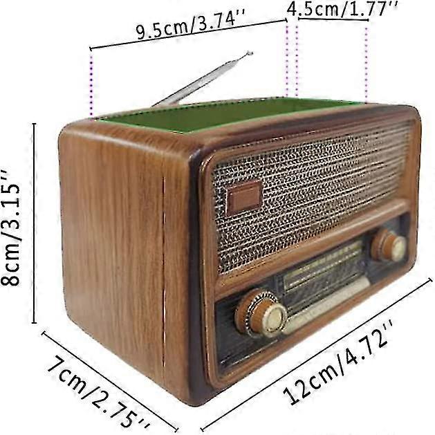 4.7 Inches Retro Radio Shape Desktop Decoration Resin Crafts Ornaments ...