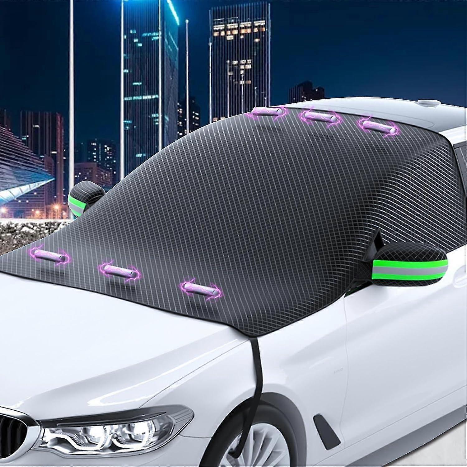 Magnetic Windscreen Half Car Cover For All Weather Universal Foldable ...