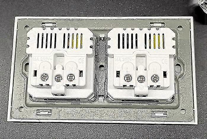 Two-slot Electrical Outlet With 4 Usb Ports Glass Panel Wall Power Plug ...