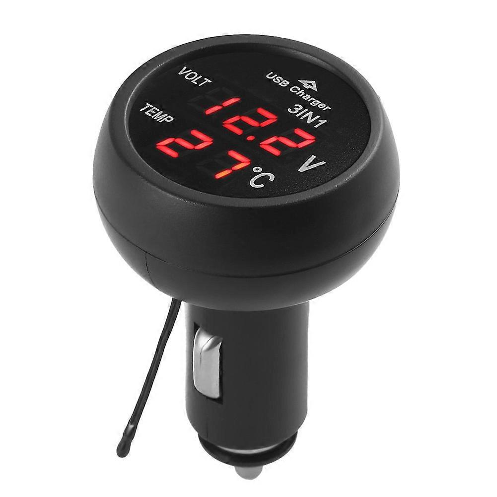 3 in 1 12/24V Car Volt Meter Auto LED Digital Voltmeter Gauge ...