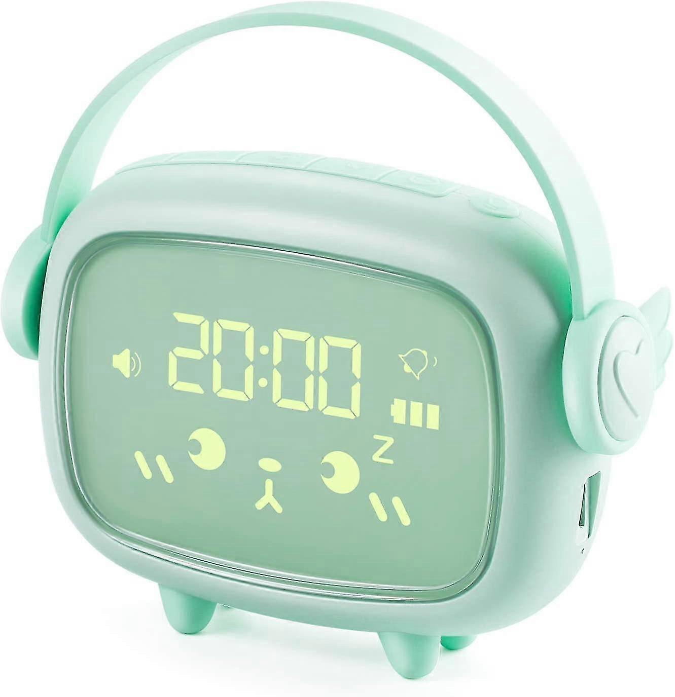 Kids Alarm Clock, Rechargeable Digital Alarm Clock With Led Display, 2 ...