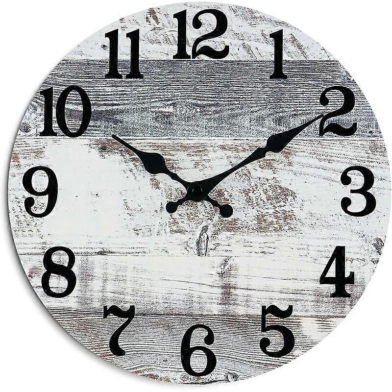 Clock Grey Wall Clock - 25cm Country Style Wall Clock Battery Operated ...