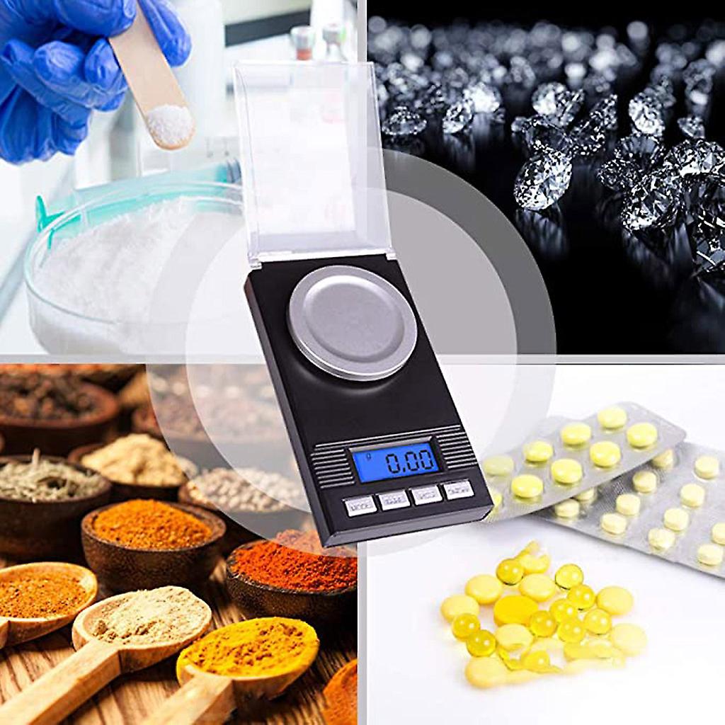 Digital Milligram Scale 50g/ 0.001g Portable Jewelry Scale Lcd Backlit ...