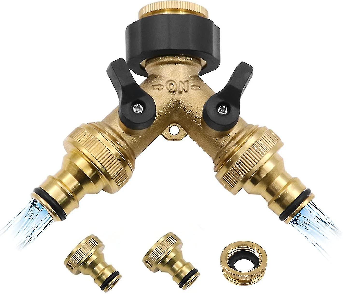 2-way Y-distributor, Tocyoric 2 Way Y Splitter, 3/4" Y Splitter, Brass Tap Connector For Washing ...