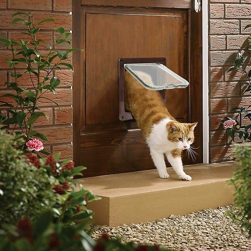 Kattlucka för katter och små hundar, med en dörr utrustad med ett chip ...