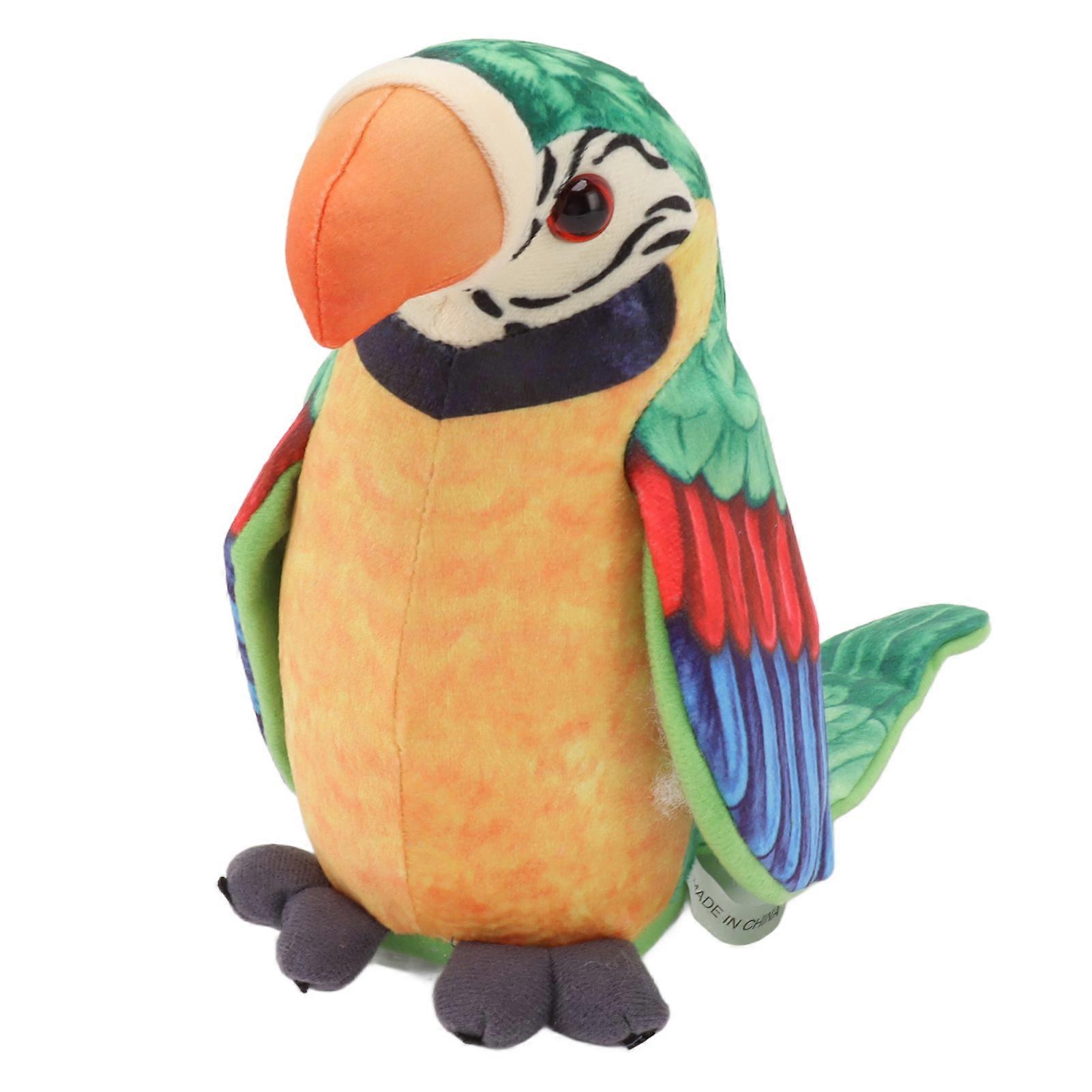 Cute Electric Talking Parrot Plush Toy Speaking Record Repeats Waving ...