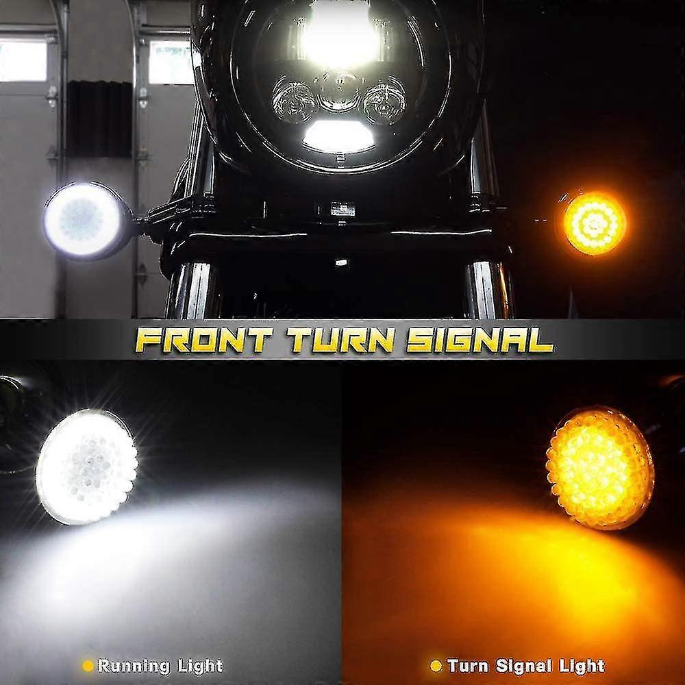 4pcs Smoked Front Turn Signals Led Lights Panel Motorcycle 1157 Insert ...