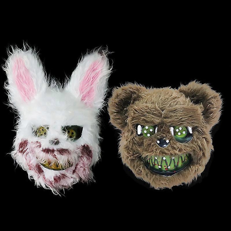 Halloween Scary Bloody Rabbit Mask Bunny Killer Mask Brown Bear Mask ...