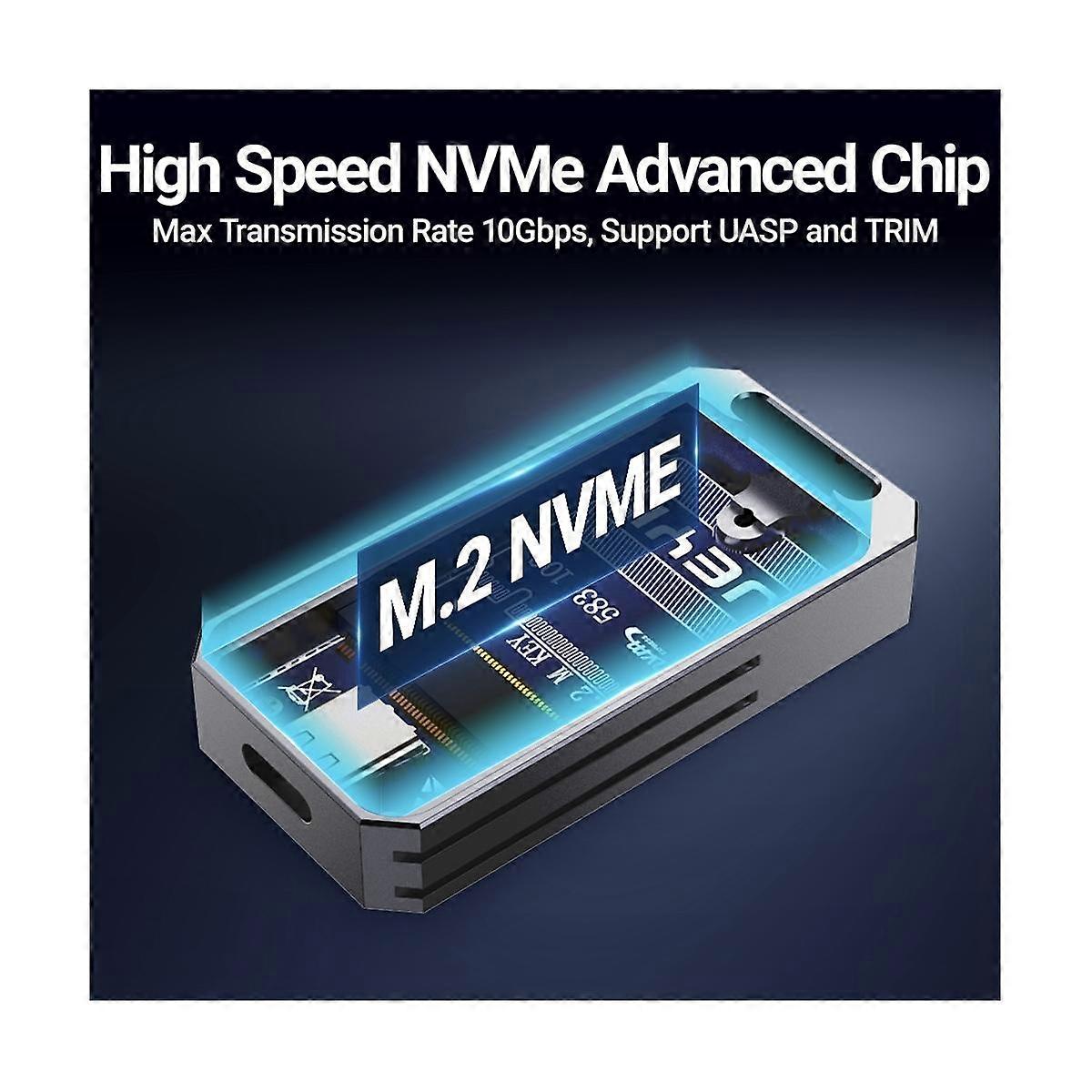 2230 NVMe SSD Enclosure, PCIe USB3.2 10Gbps Aluminum M.2 Case Portable ...