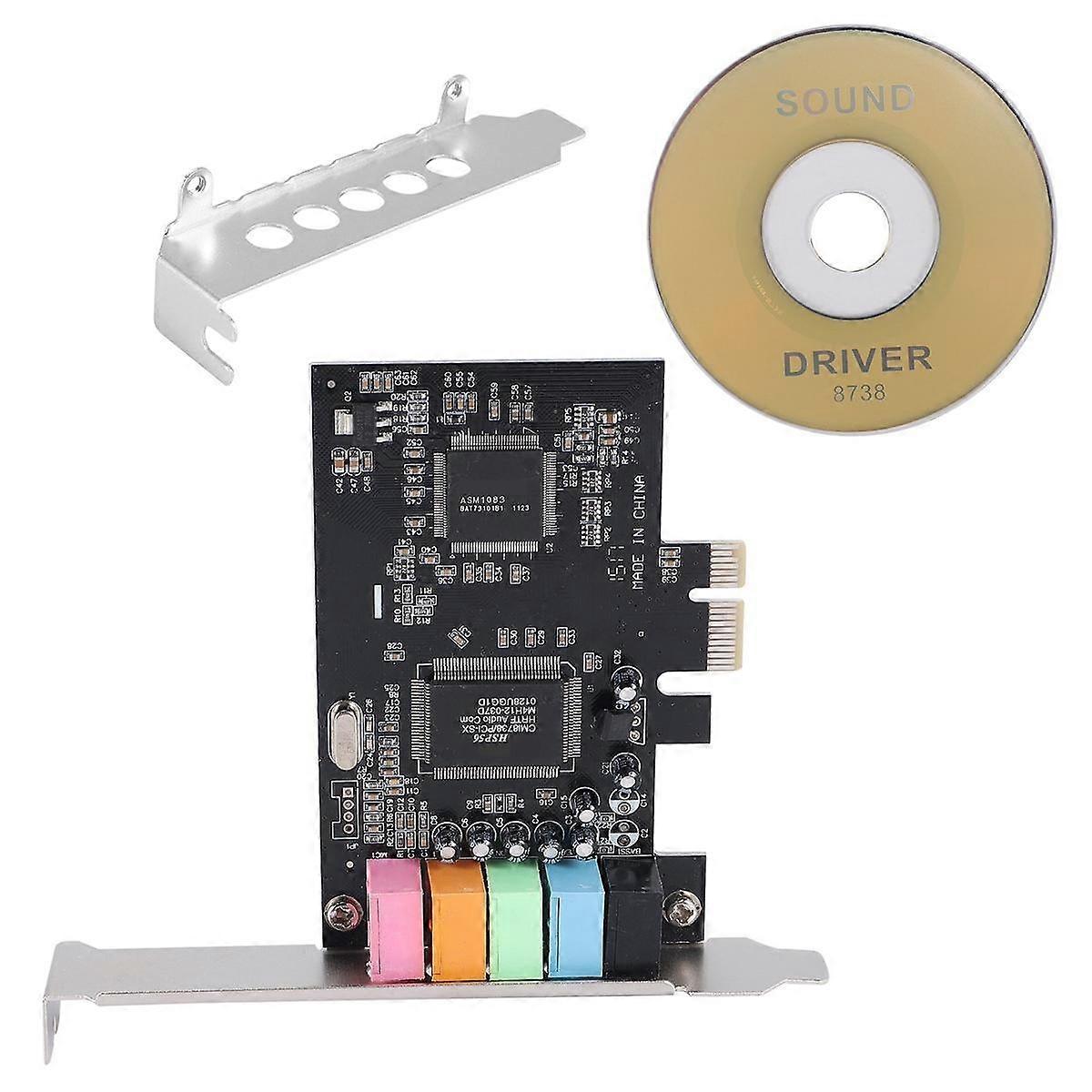 PCIe Sound Card 5.1, PCI Surround Card 3D Stereo Audio with High Sound ...