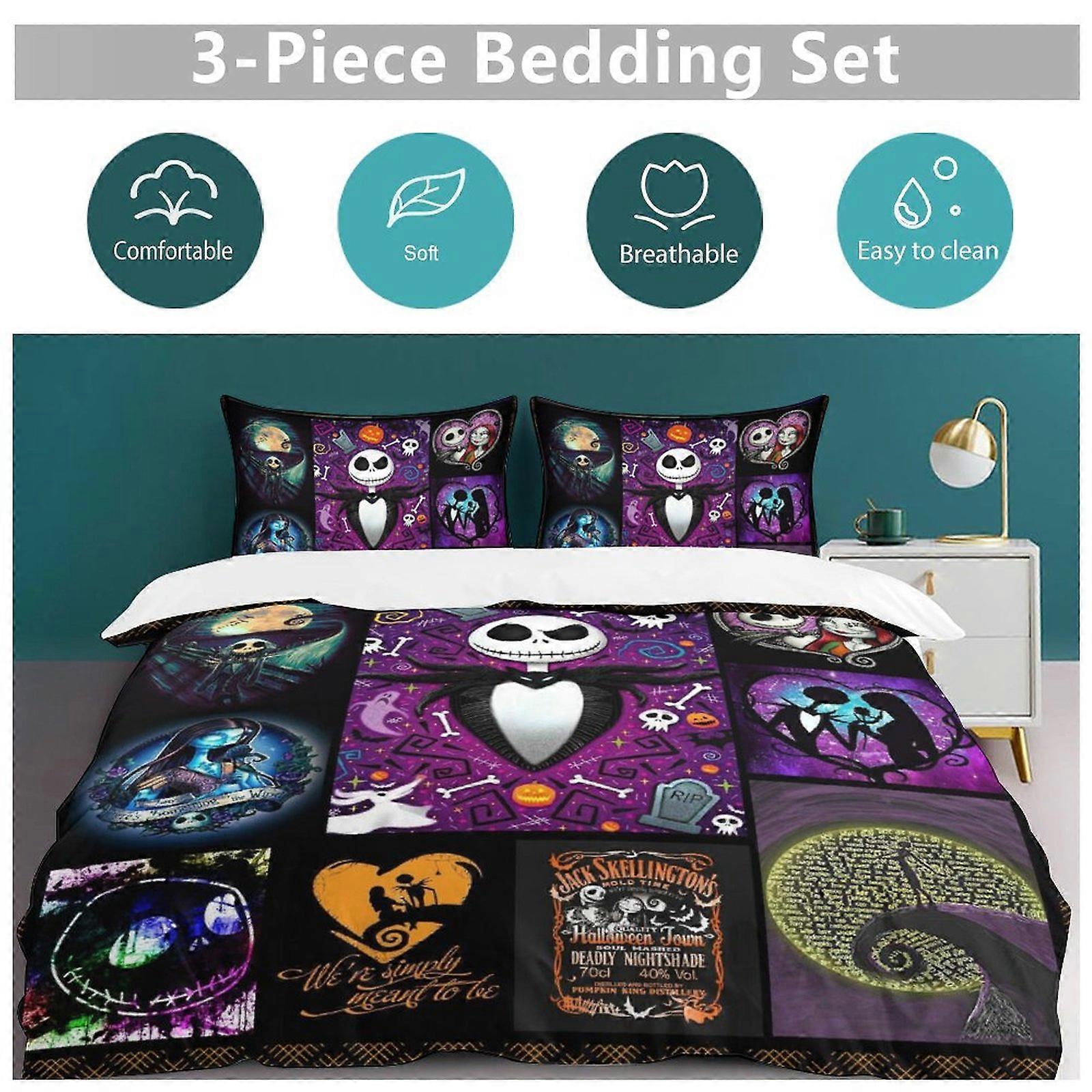 d272 The Nightmare Before Christmas Bed Duvet Cover Microfiber Bedding ...