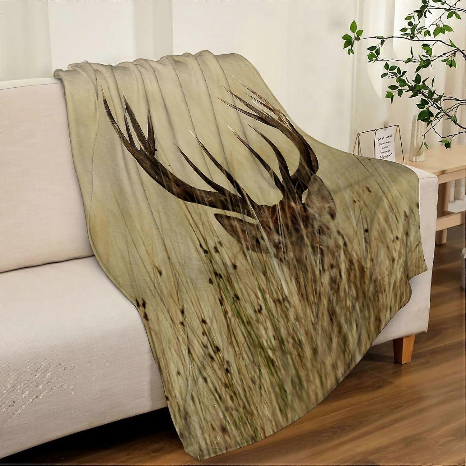 Warm Soft Stag Throw Blanket,Winter Warm Sofa Bed Throw Bed Picnic ...