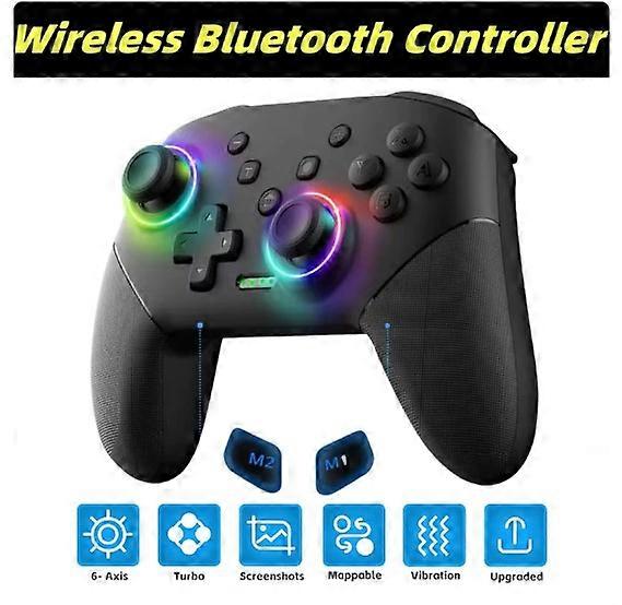 Wireless Controller RGB For Nintendo Switch OLED / Lite Console Pro Gamepad with 1000Mah Battery ...