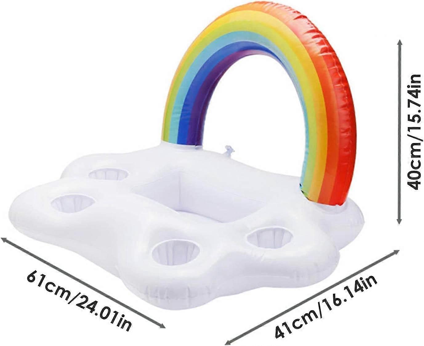 Floating Pool Bar, Inflatable Rainbow Cloud Inflatable Drink Holder ...