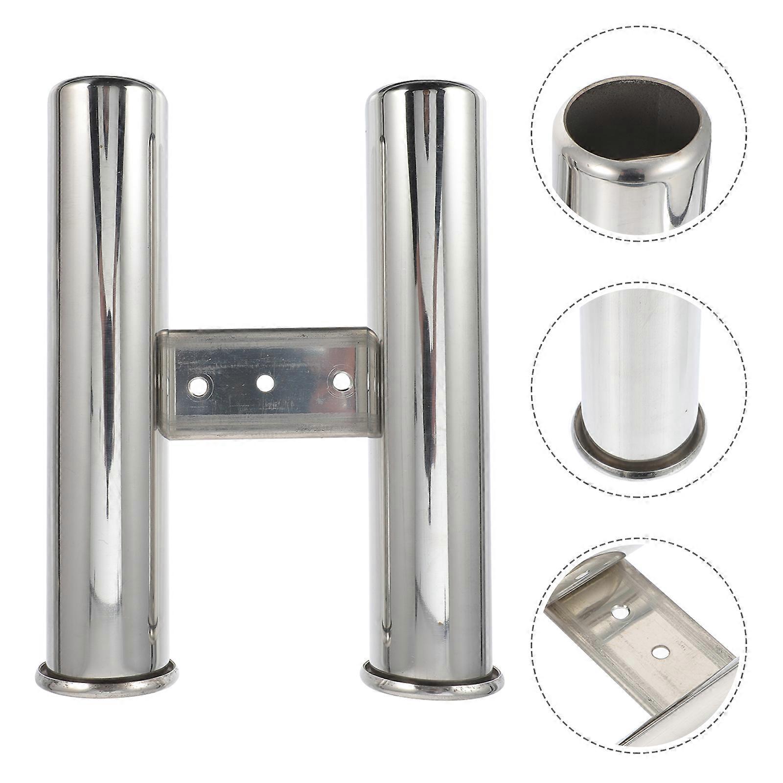 1 Set Fishing Rod Holder Double-tube Fishing Pole Bracket Wall-mounted ...