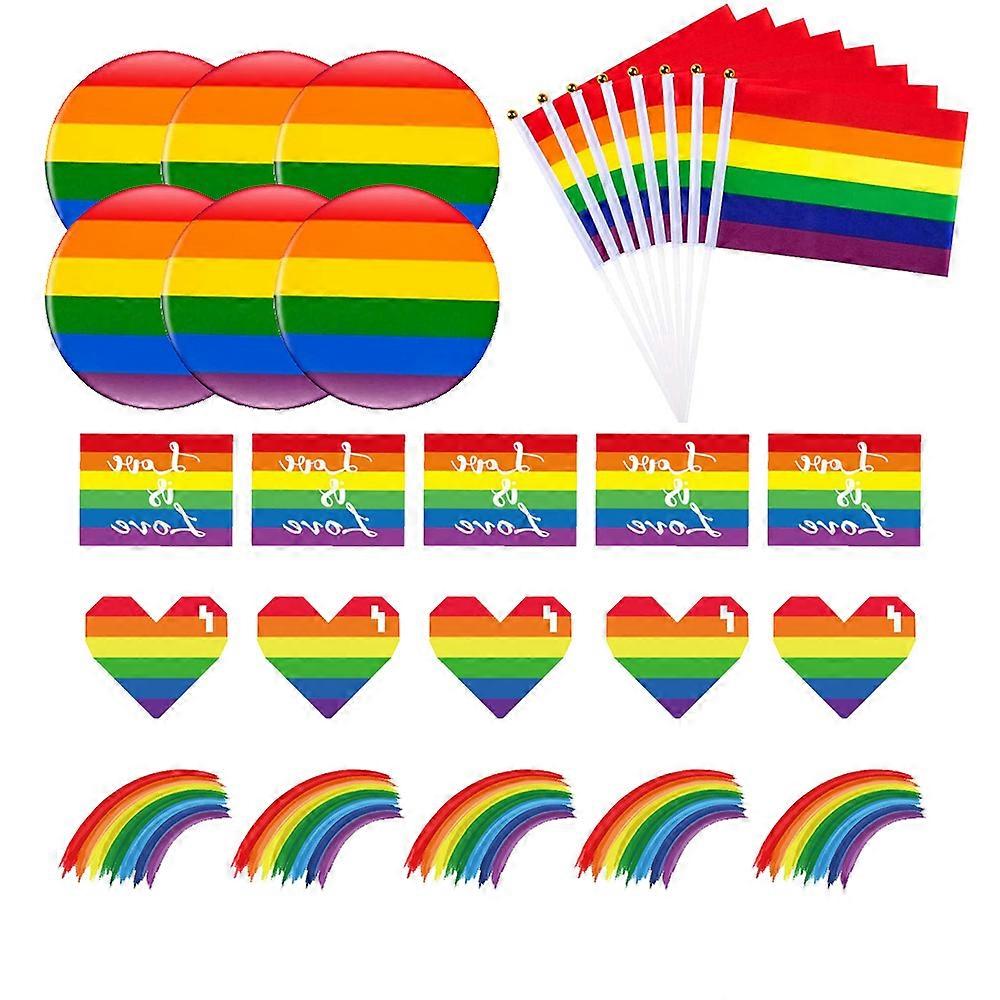 Whaline 318 PCS Rainbow Gay Pride Set 30 Small LGBT Handheld Stick ...
