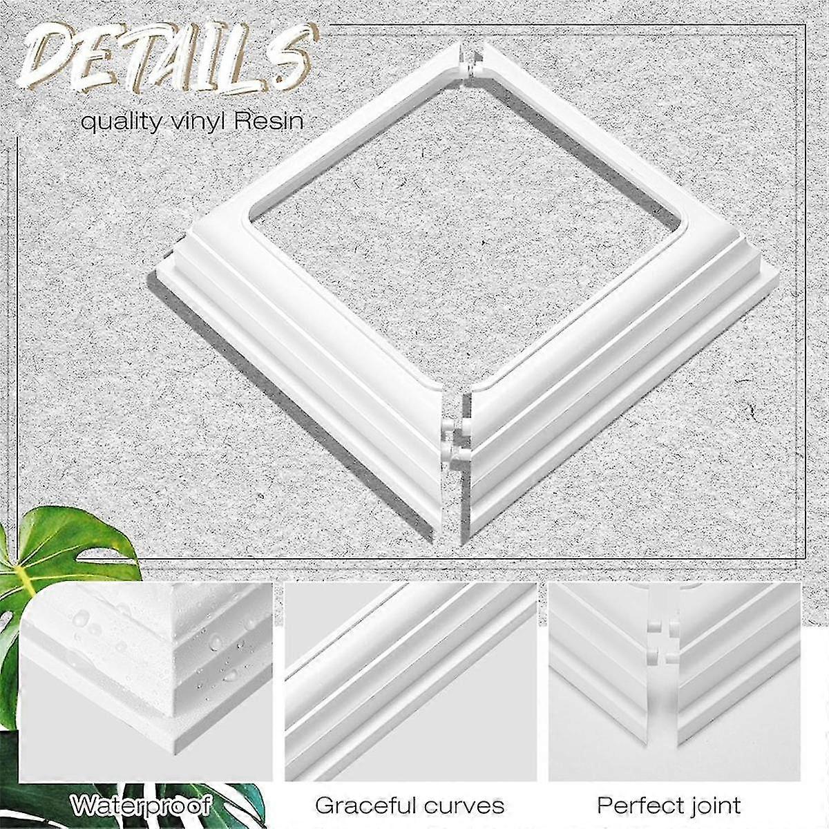 4x4inch Vinyl Post Skirt-white Post Base Cover Trim For Wood And Vinyl ...