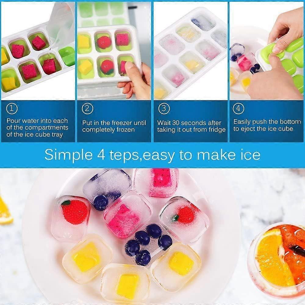 Ice Cube Trays, Silicone Easy-Release and Flexible 14-Ice Trays with ...