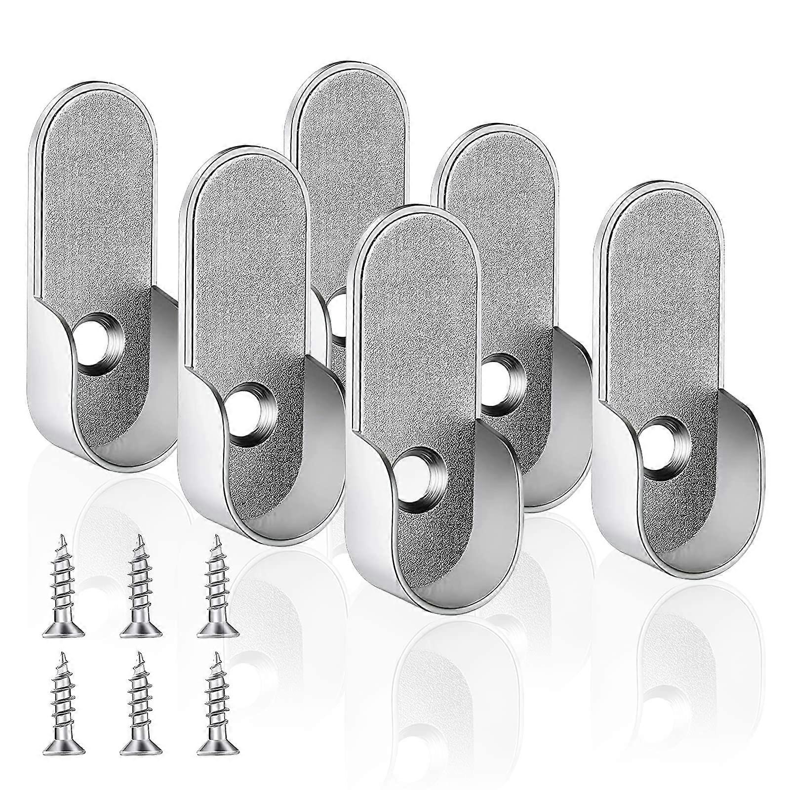 Set of 6 clothes rail brackets, wardrobe tube storage, coat rack, round ...