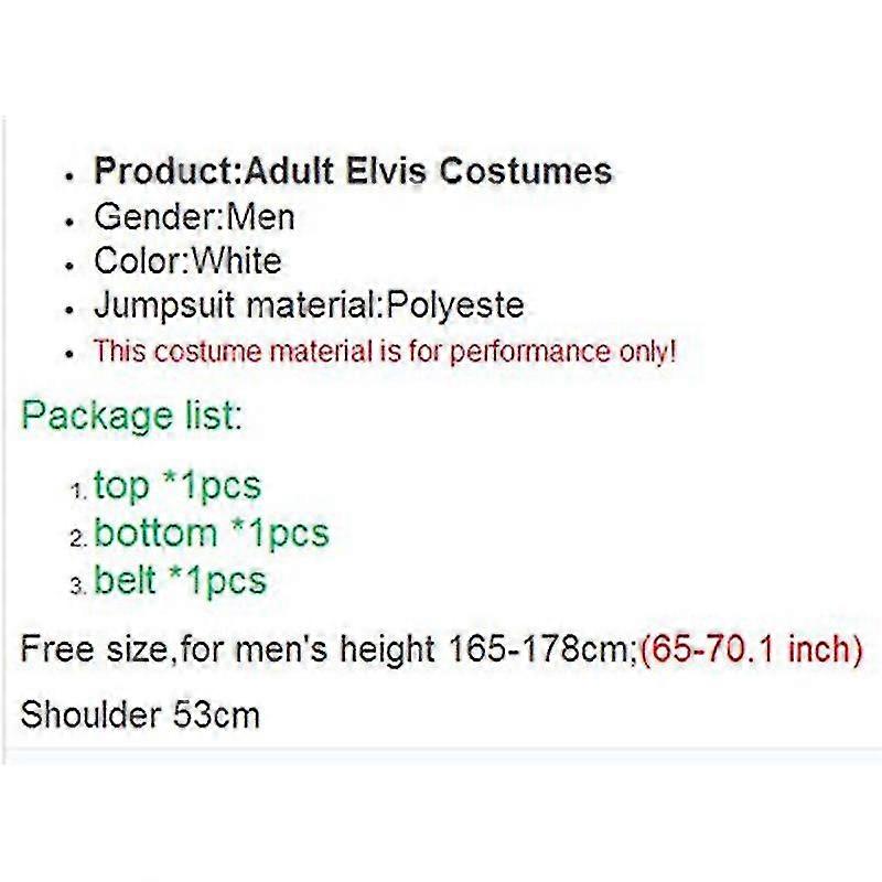 Elvis Costumes Super Star Costume Cosplay Celebrity Party Ball Vintage ...