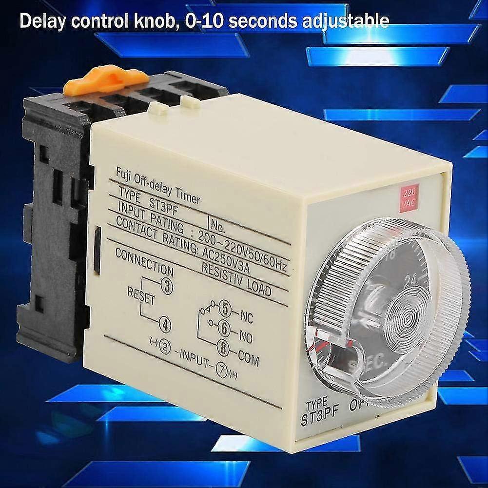 Timer Relay Knob Control Time Relay 0-30s Power Off Delay With Base Ac 220v St3pf, Relay | Fruugo PL