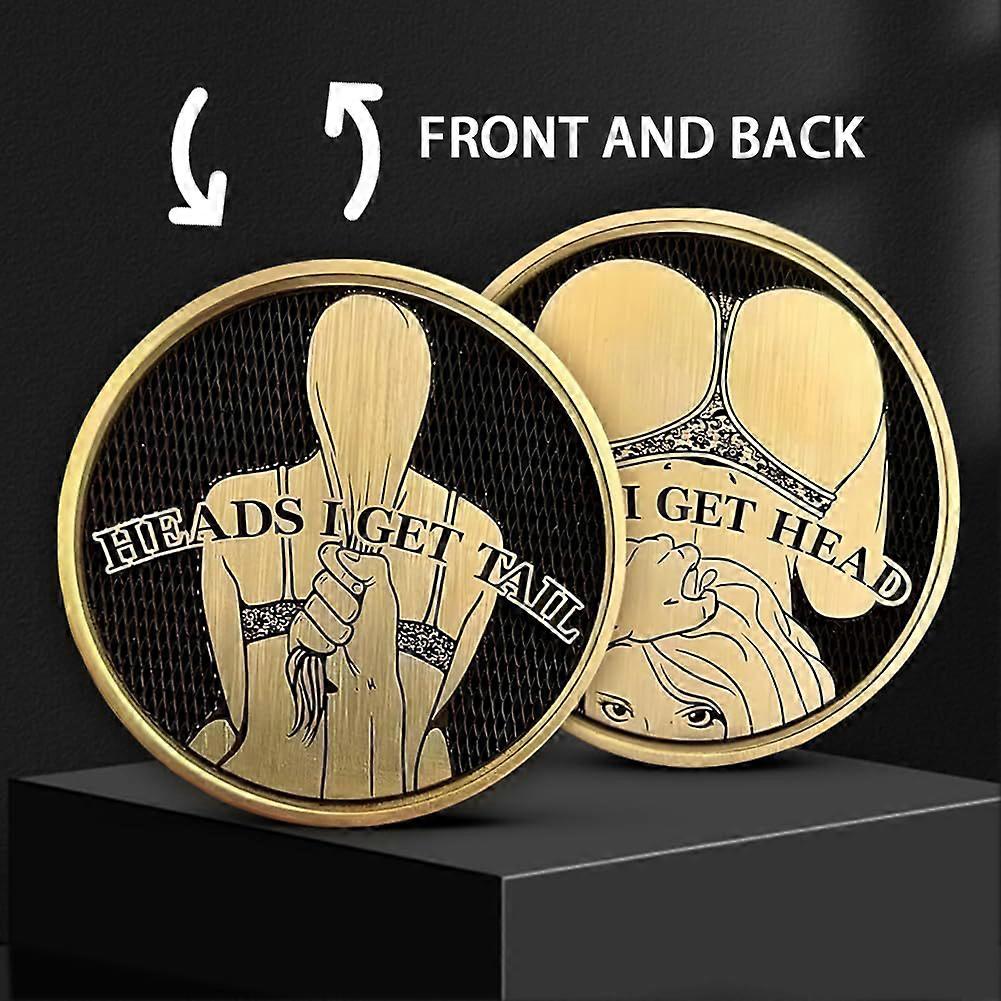 Funny Heads and Tails Coin, Double-Sided Lucky Token, Heads I Get Tail ...
